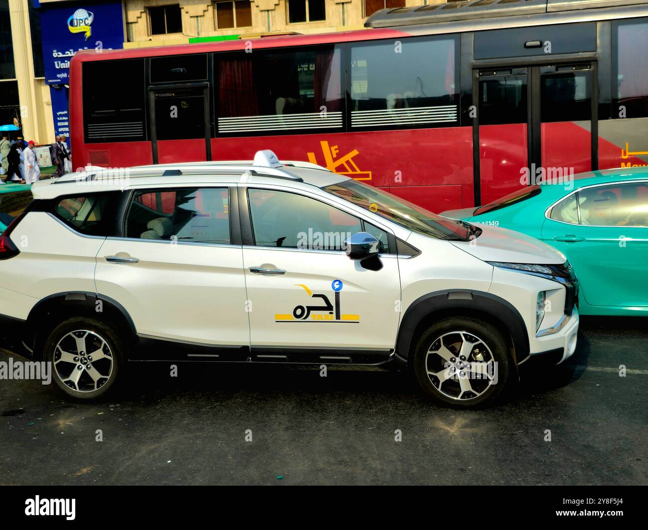 Mecca, Saudi Arabia, June 8 2024: Mecca Makkah Taxi, used to transport ...