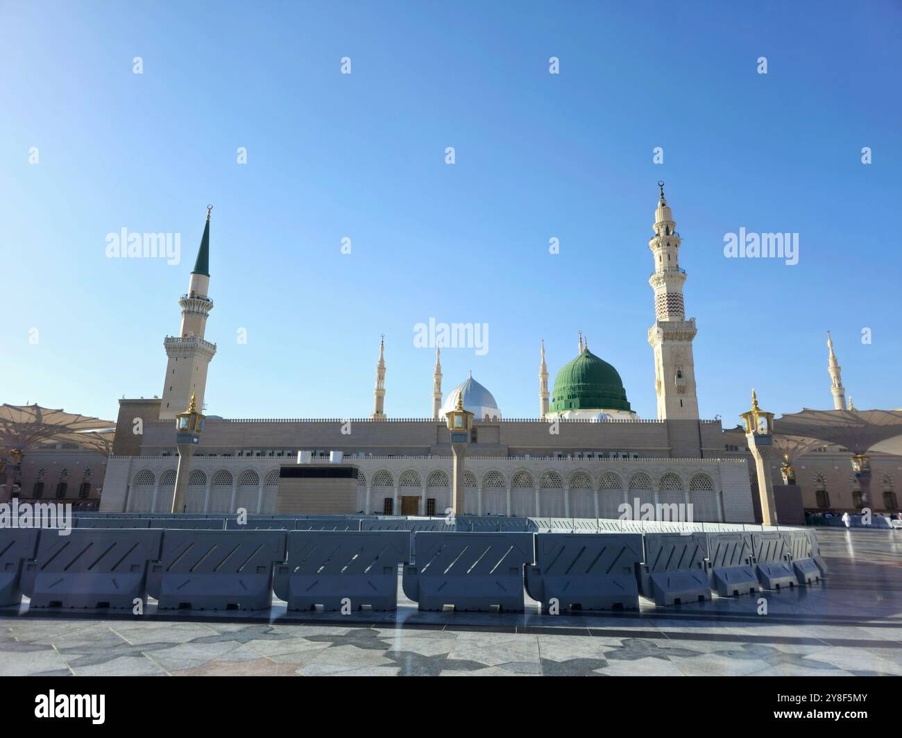 Medina, Saudi Arabia, June 26 2024: The Minaret and the Green dome of ...