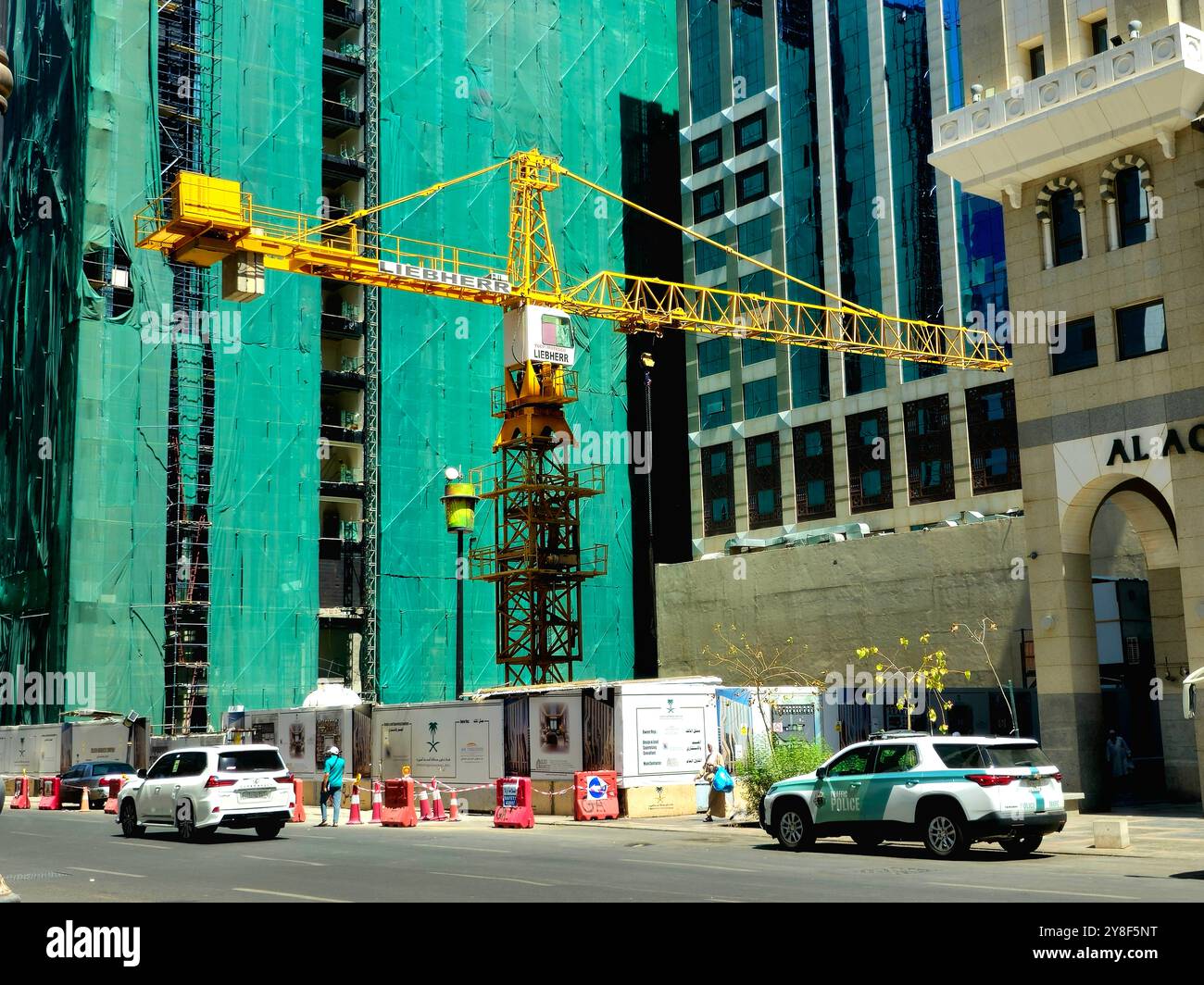 Medina, Saudi Arabia, June 27 2024: A construction site of a new high ...