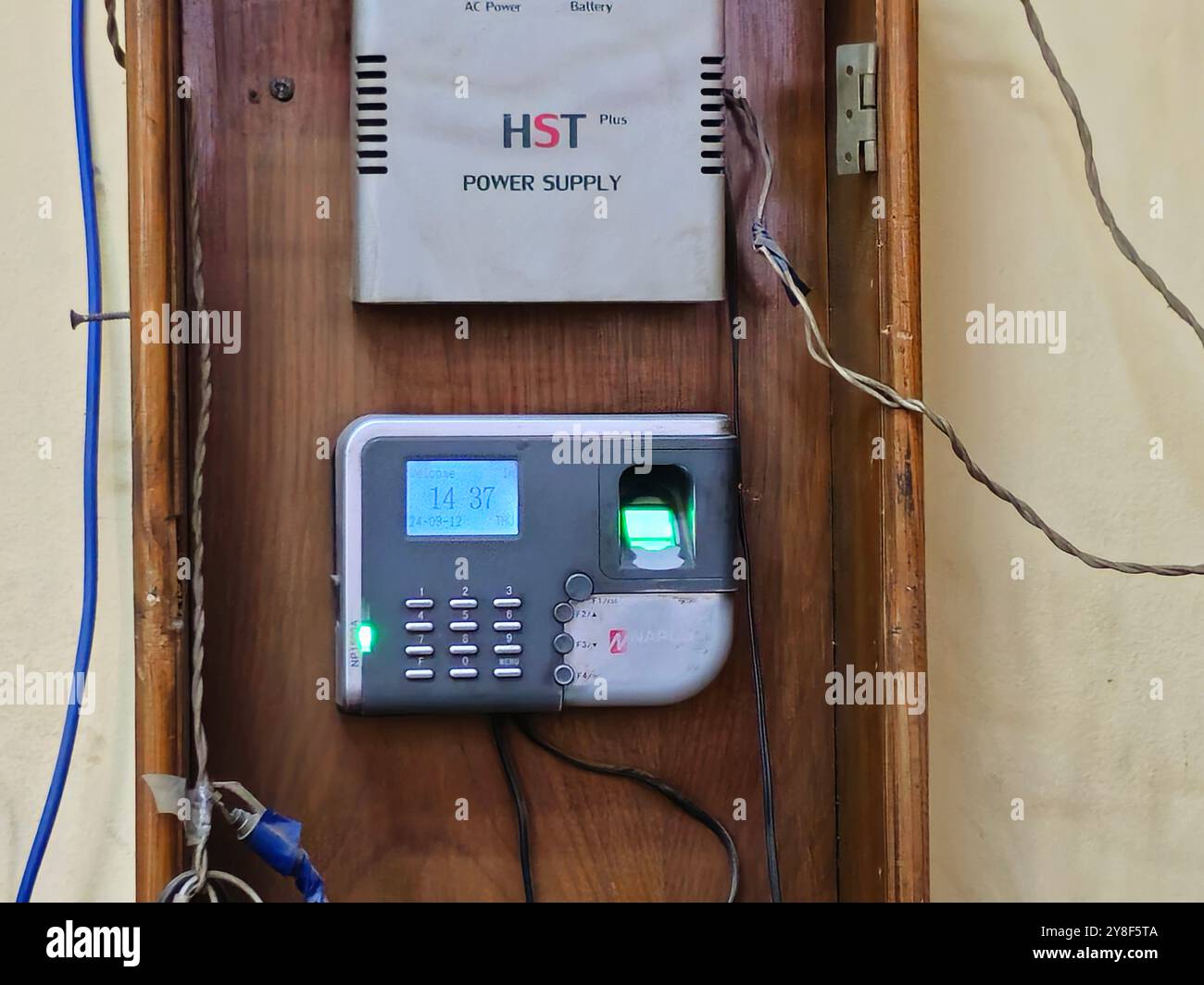 Cairo, Egypt, September 12 2024: Time attendance and departure device system with finger print ...