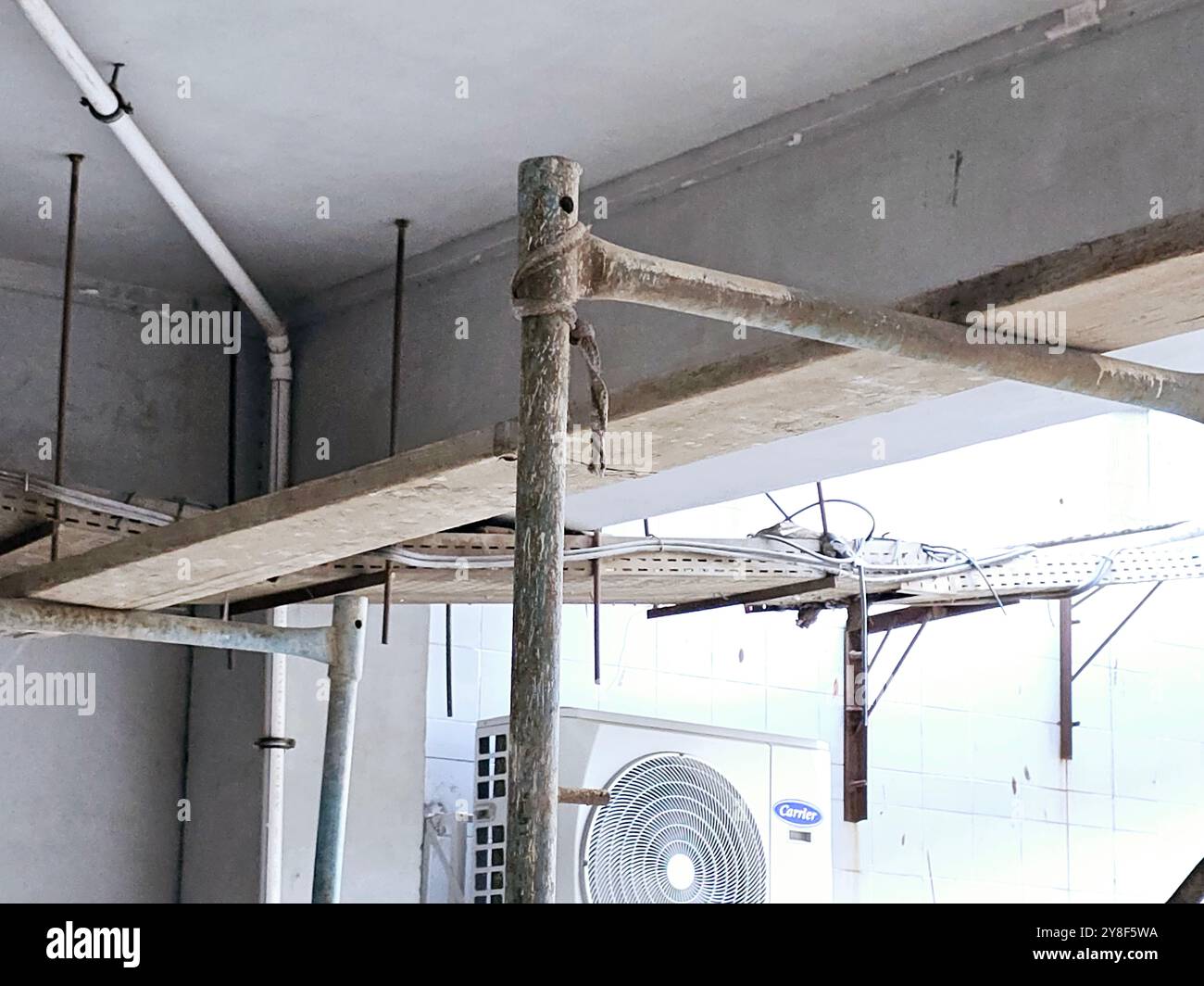 Cairo, Egypt, September 14 2024: a scaffold, a temporary structure ...