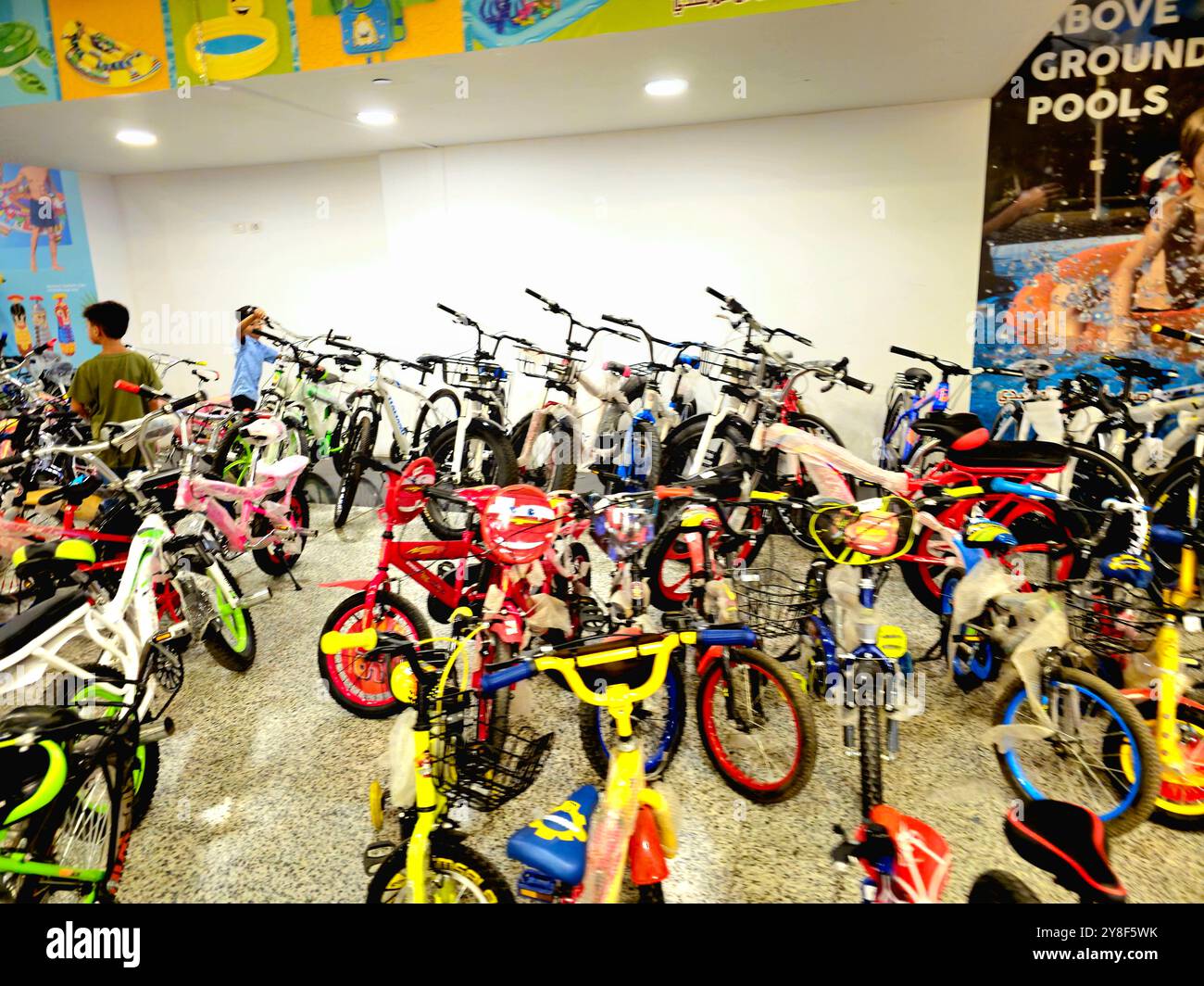 Giza, Egypt, September 16 2024: A bicycle section in store for selling ...