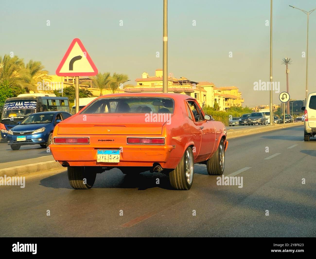 Cairo, Egypt, September 25 2024:an old vintage classic retro car of old ...
