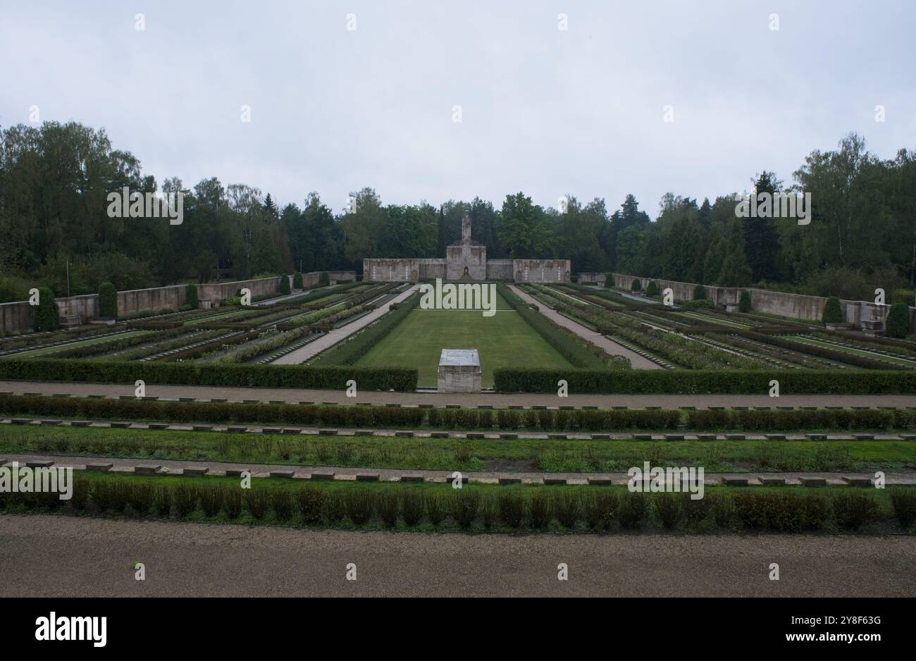 Riga, Lithuania - Sep 13, 2024: Brothers' Cemetery in Riga contains the ...
