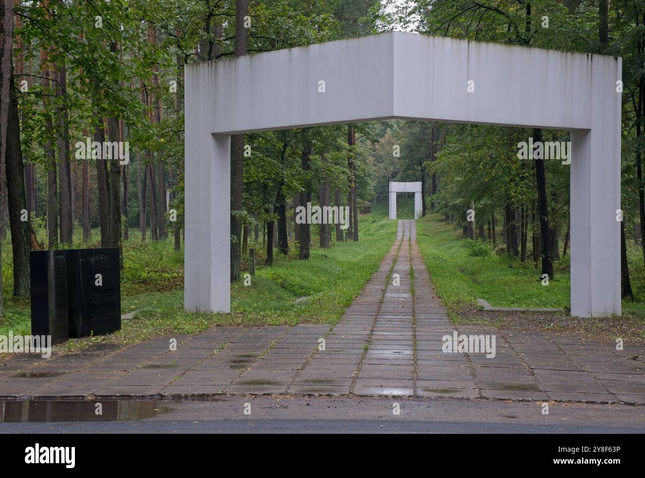 Riga, Lithuania - Sep 13, 2024: Bikernieki memorial. Here 25,000 German ...