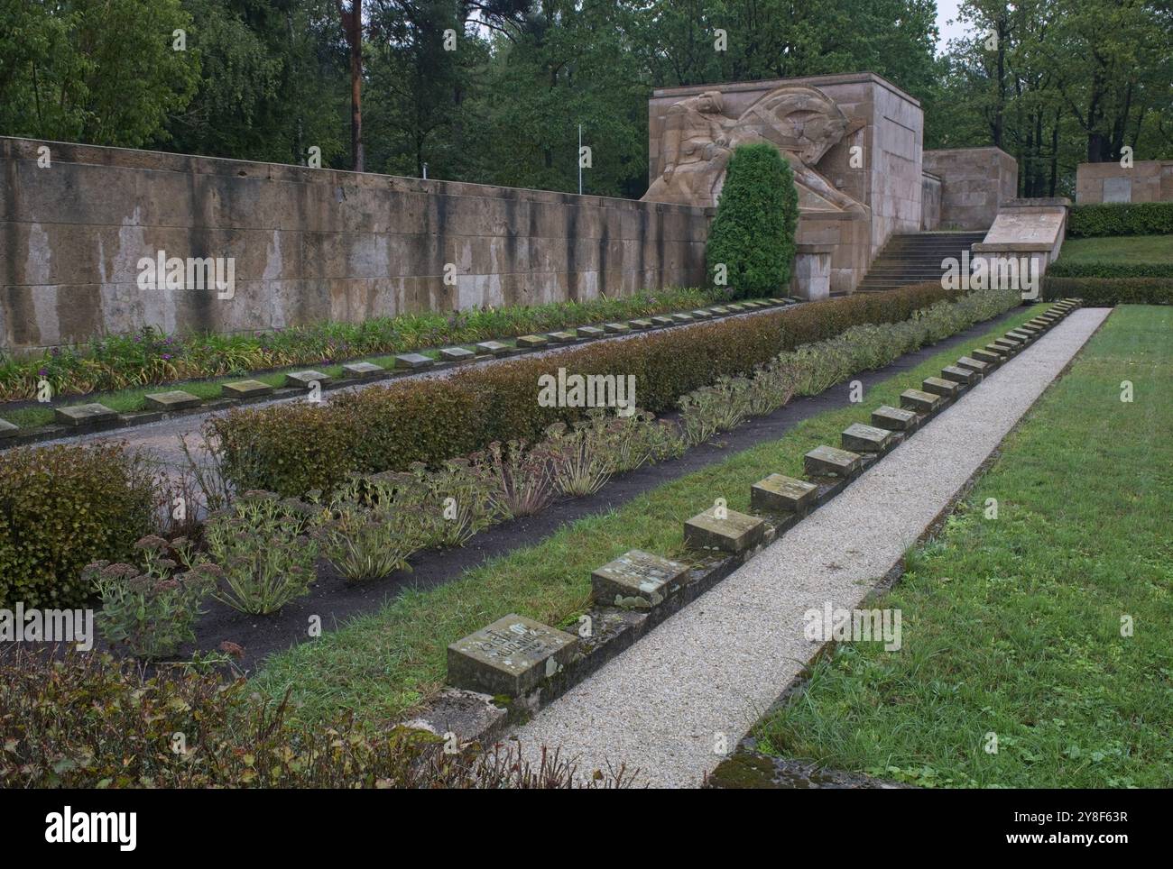 Riga, Lithuania - Sep 13, 2024: Brothers' Cemetery in Riga contains the ...