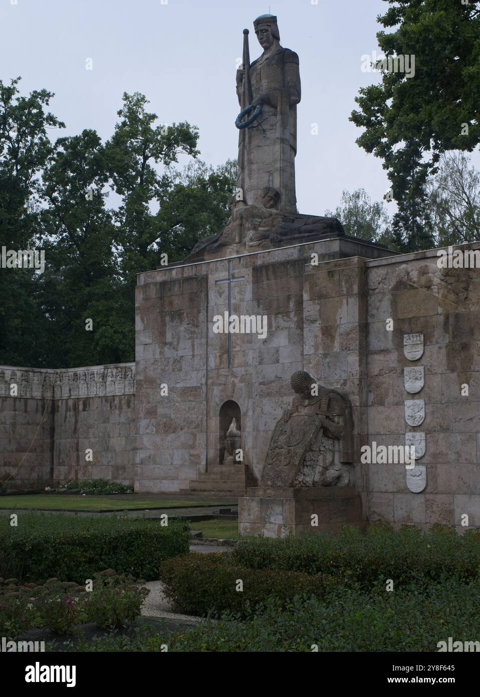 Riga, Lithuania - Sep 13, 2024: Brothers' Cemetery in Riga contains the ...
