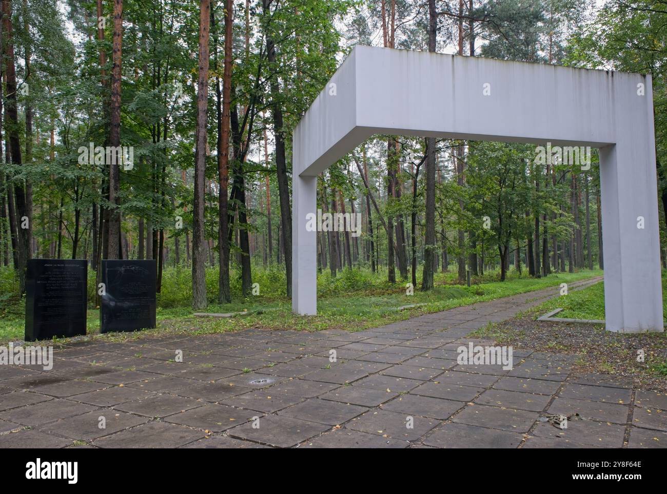 Riga, Lithuania - Sep 13, 2024: Bikernieki memorial. Here 25,000 German ...