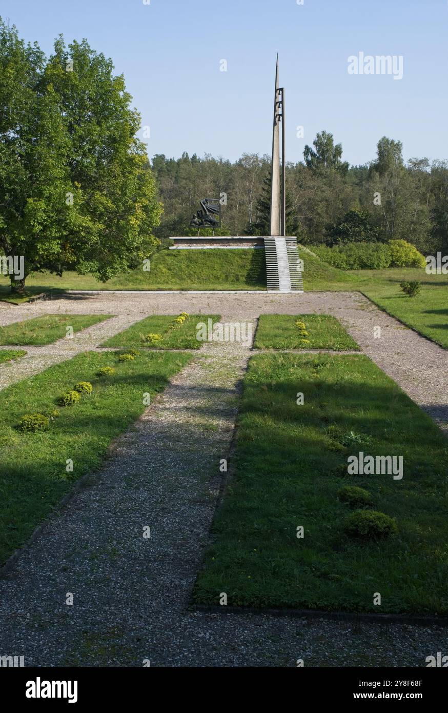 Vietalvas, Latvia - Sep 16, 2024: Soviet War Cemetery Vietalva contains ...