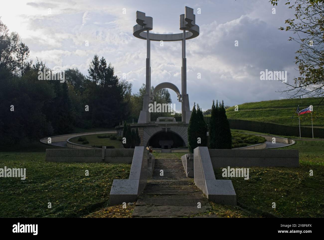 Teharje, Slovenia - Sep 19, 2024: German Wehrmacht barracks were built ...