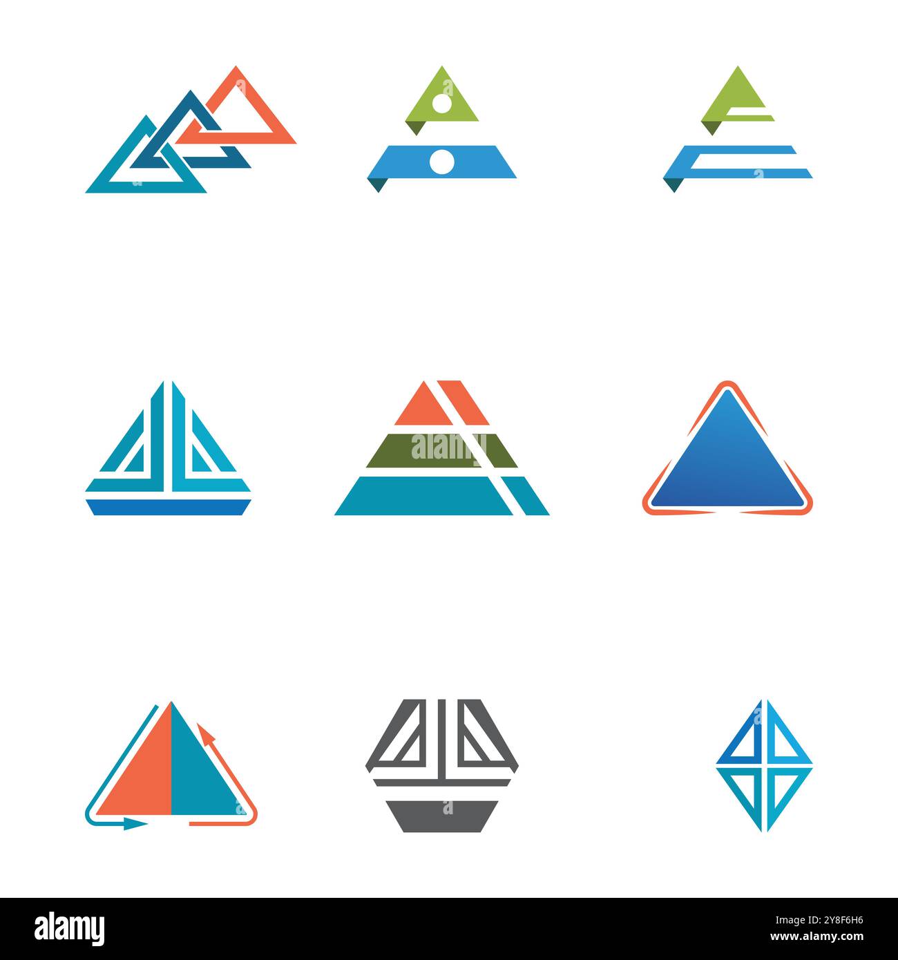Futuristic Triangle Chain logo design inspiration Stock Vector Image ...