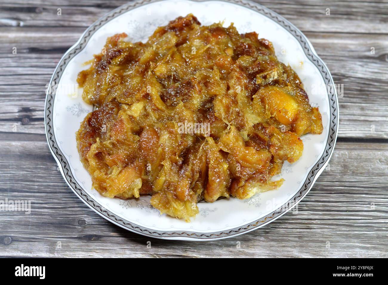 A plate of Egyptian amhaat dates fruit, fully mature, consumed in the ...