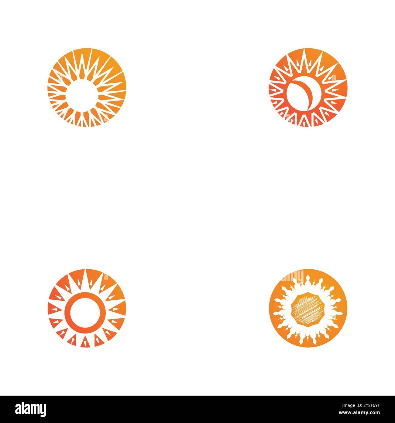 Set Sun Vector illustration Icon Logo Template design Stock Vector ...
