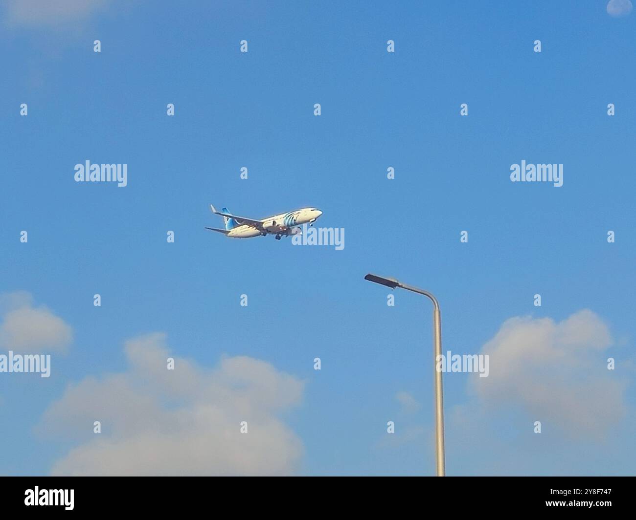 Cairo, Egypt, September 21 2024: Egyptair plane in the air, Egypt Air ...