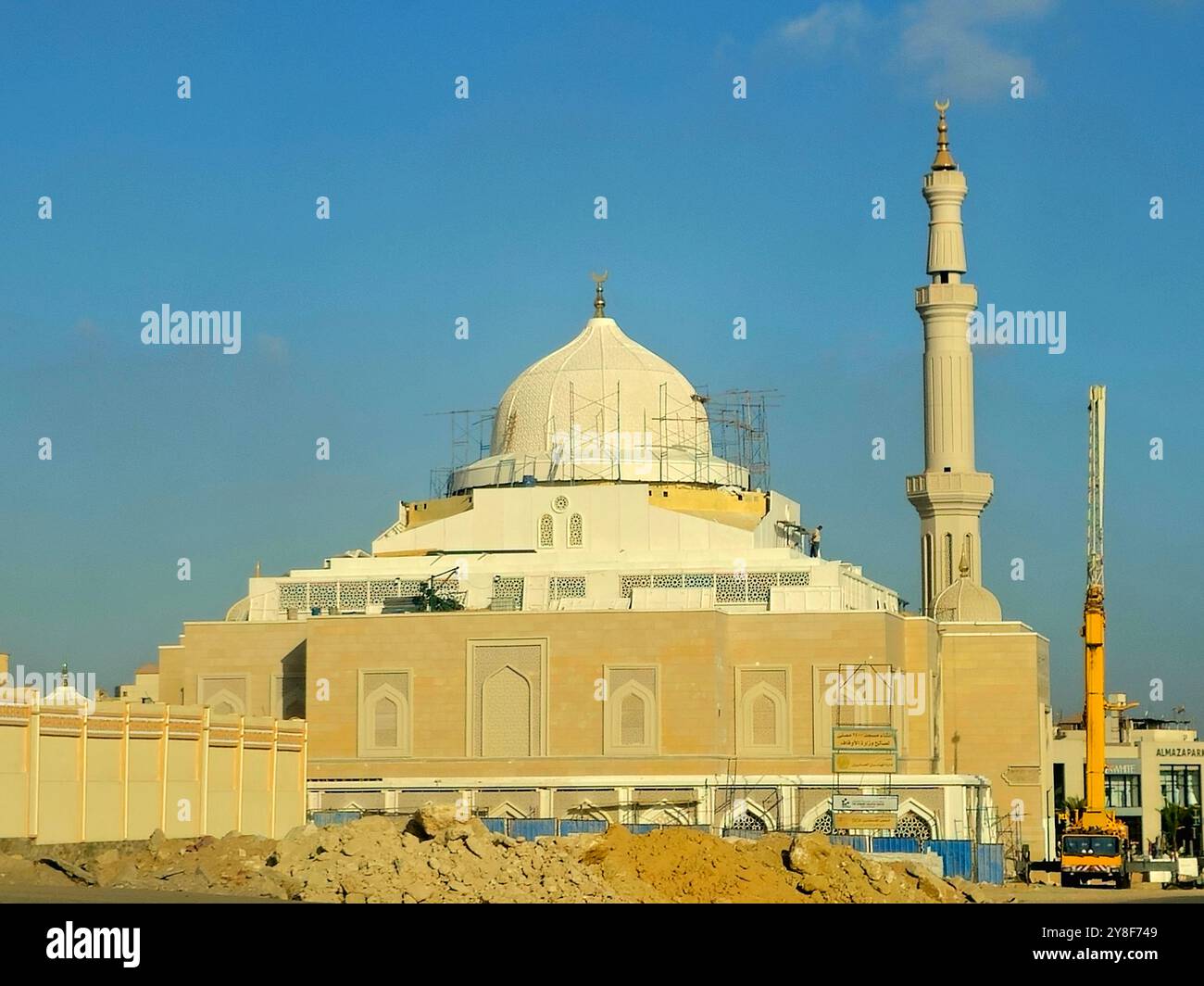 Cairo, Egypt, September 21 2024: a new mosque under construction with ...