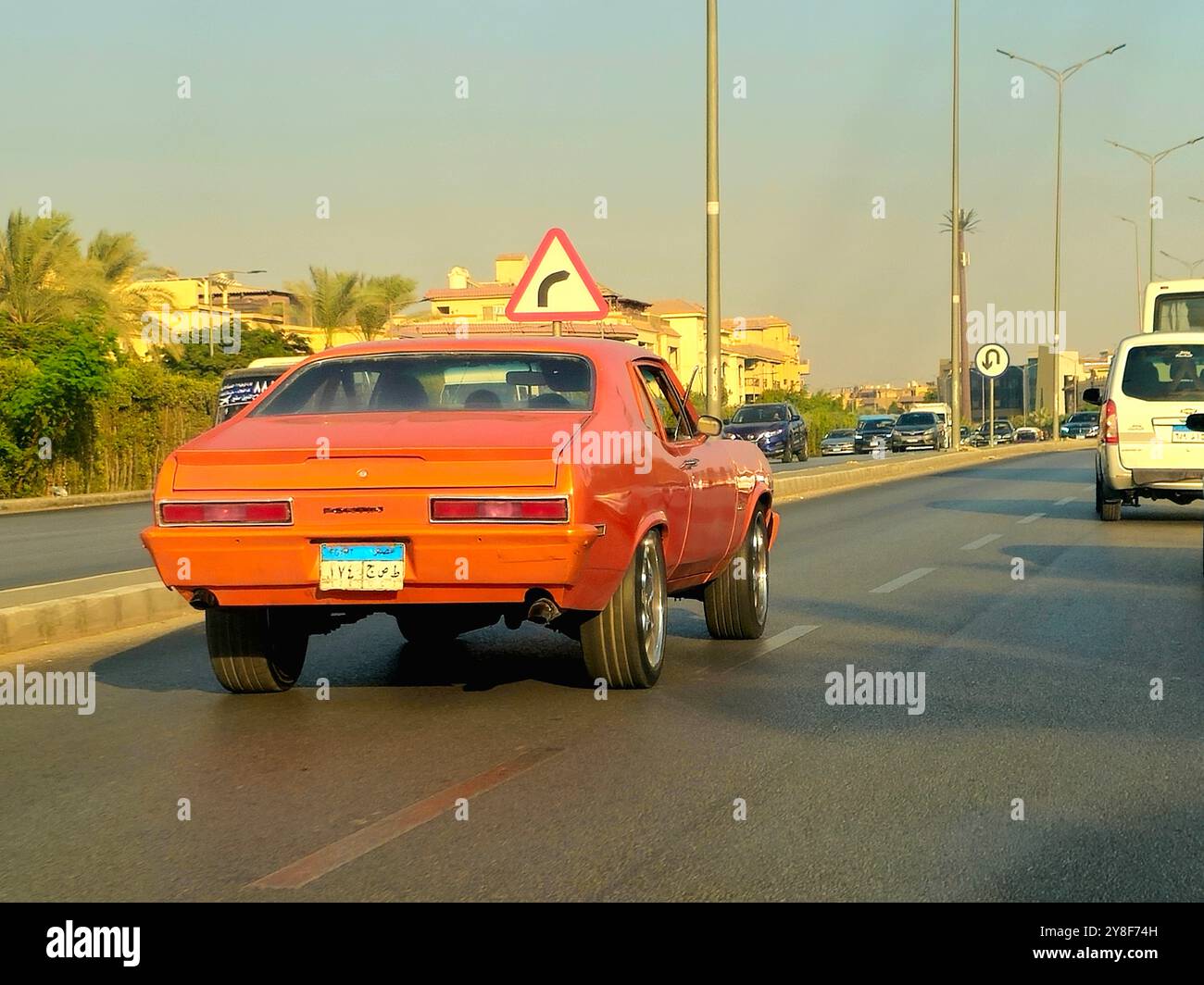 Cairo, Egypt, September 25 2024:an old vintage classic retro car of old ...