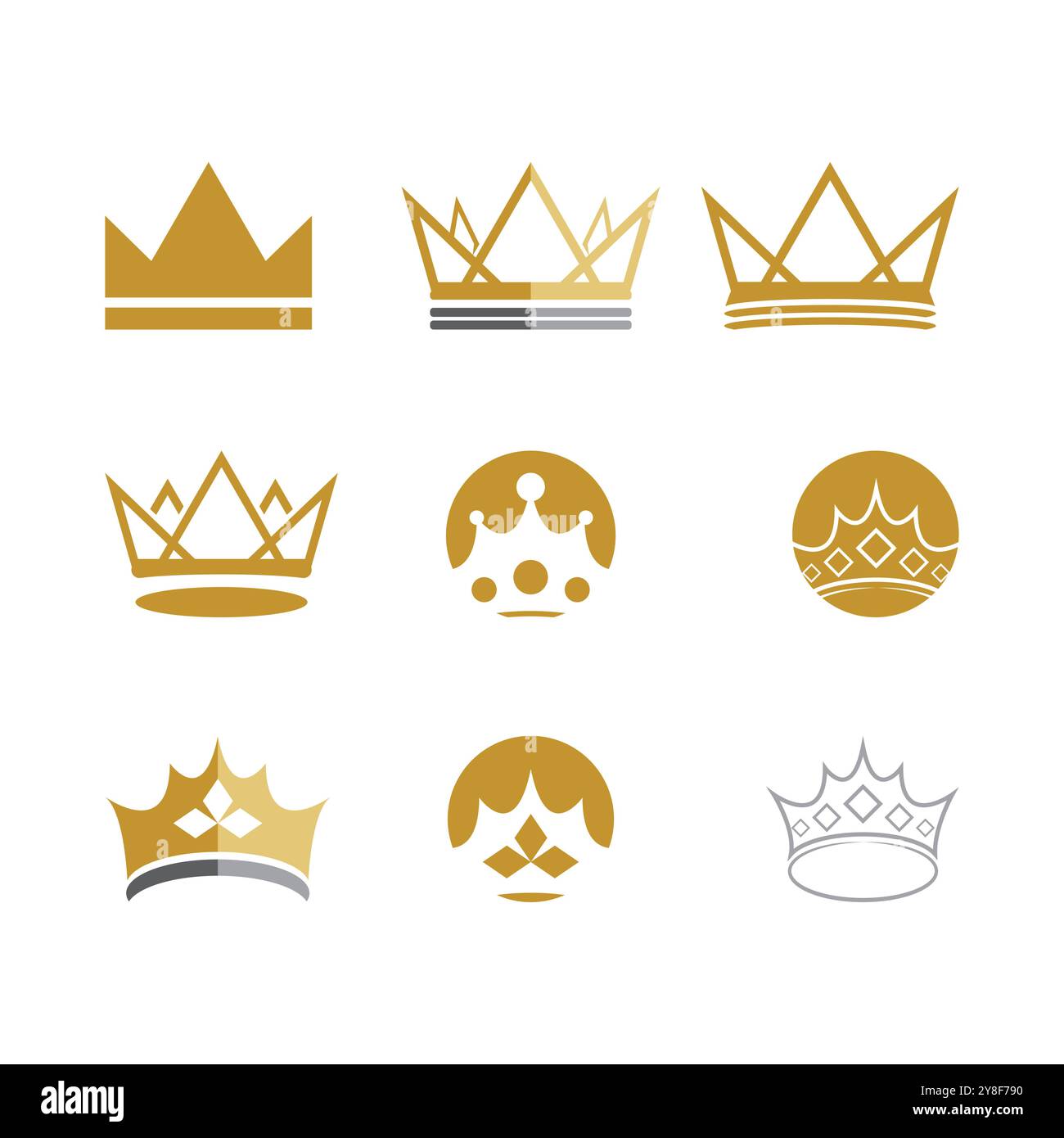 Royal King Queen Crown Elegant Luxury logo design Stock Vector Image ...