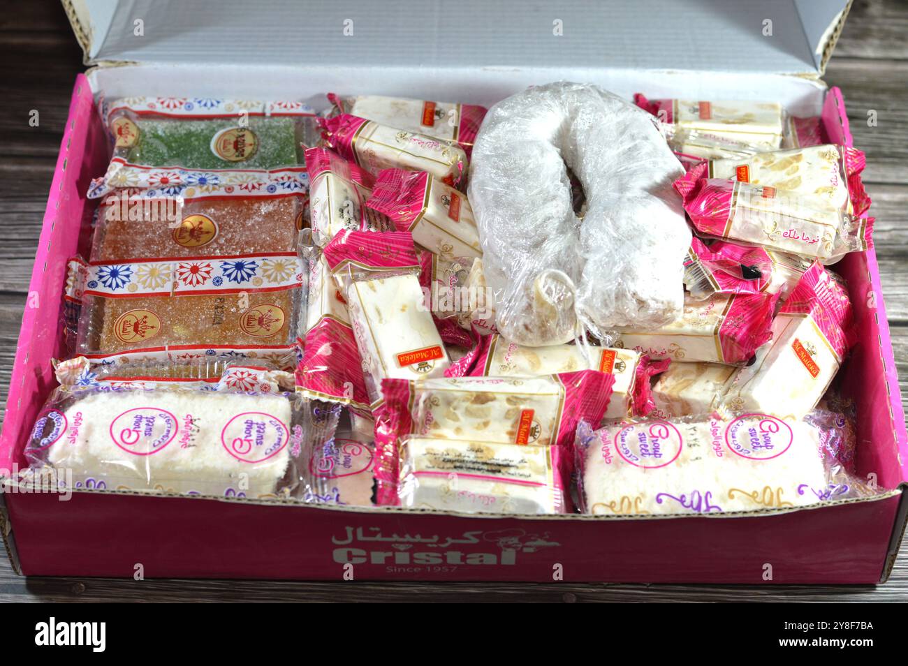 Cairo, Egypt, September 11 2024: collection of Eastern candy of creamy ...