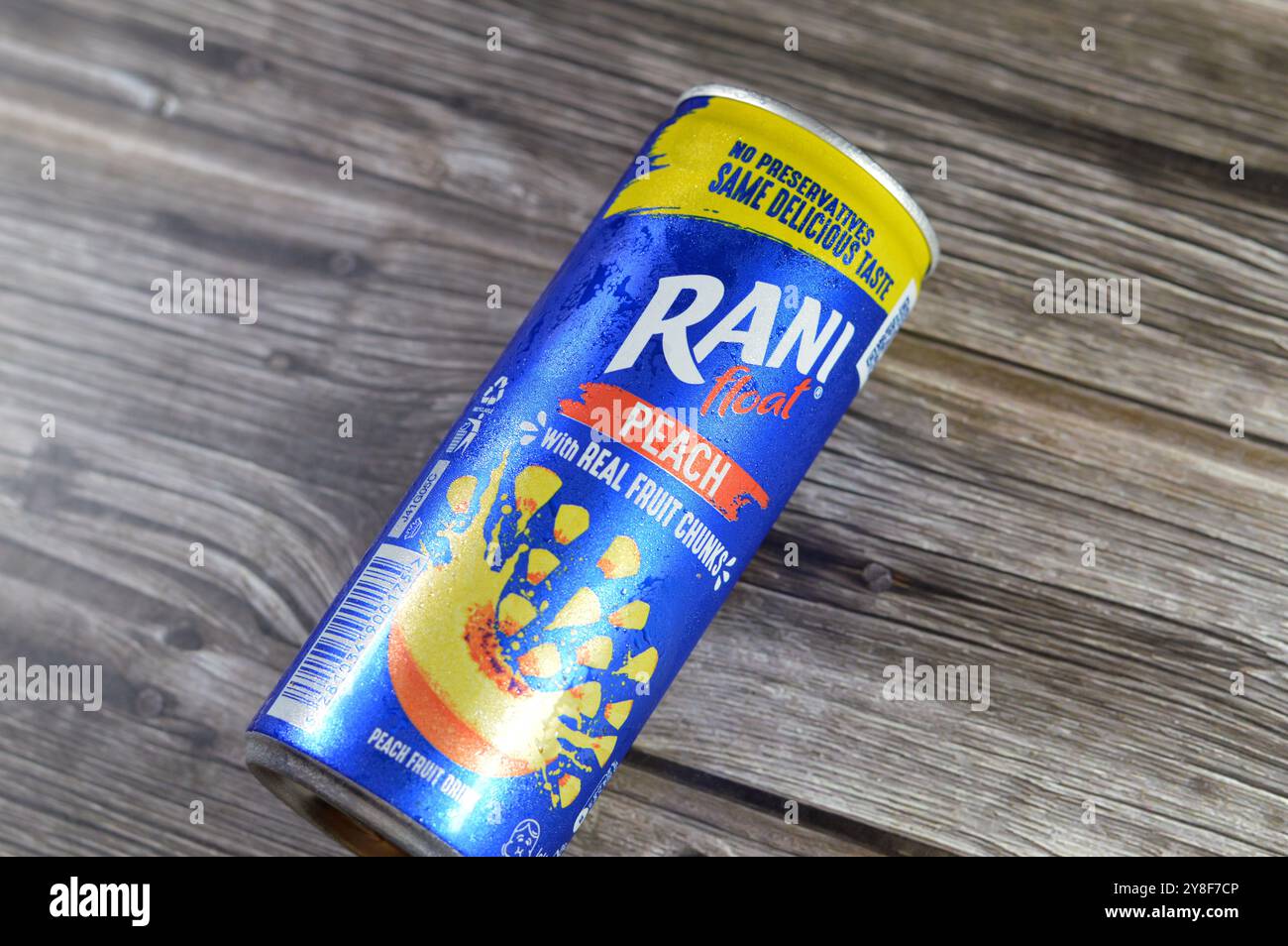 Cairo, Egypt, September 13 2024: Rani float peach fruit drink with real ...