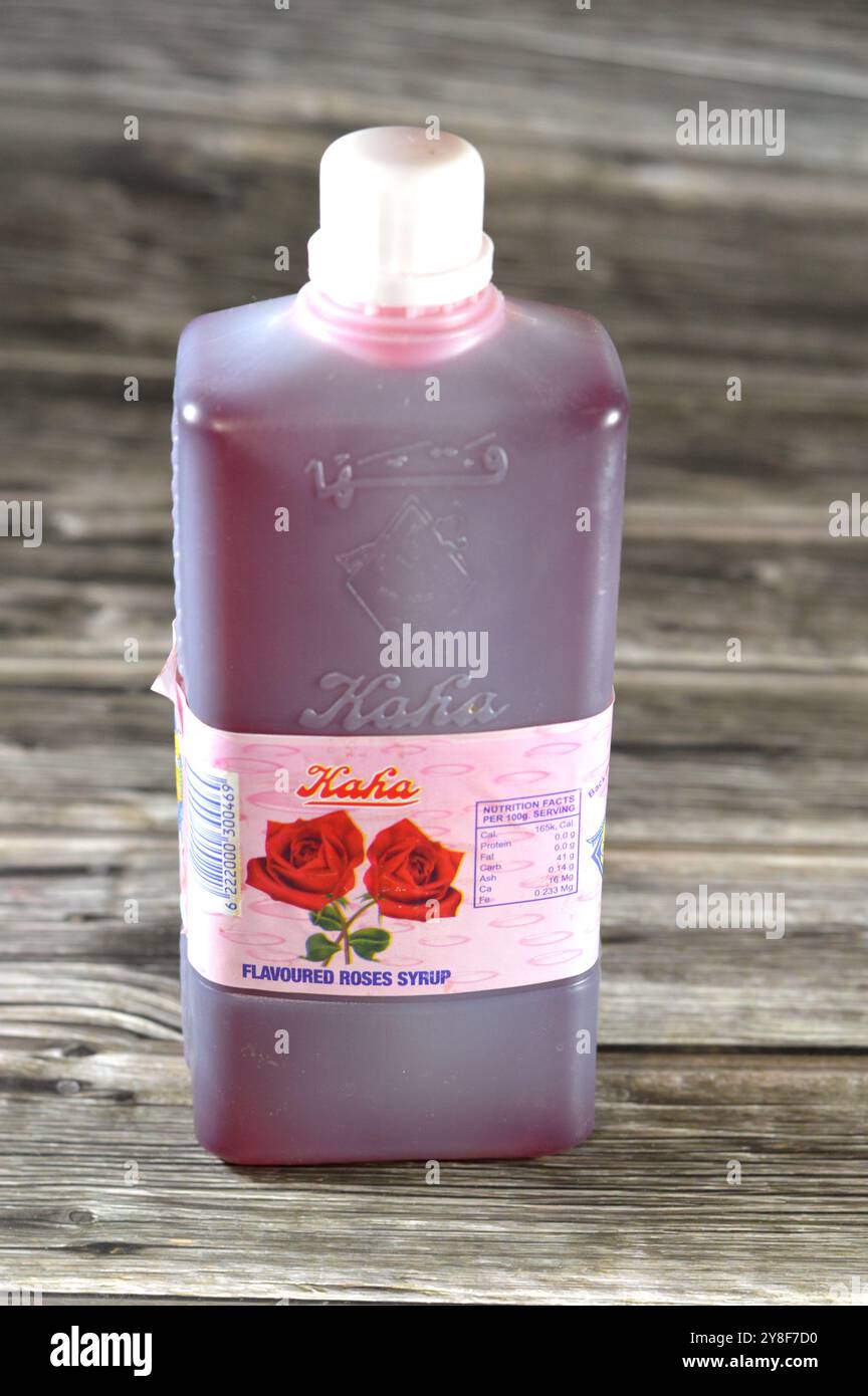 Cairo, Egypt, September 24 2024: Kaha flavoured roses syrup, Flavored ...