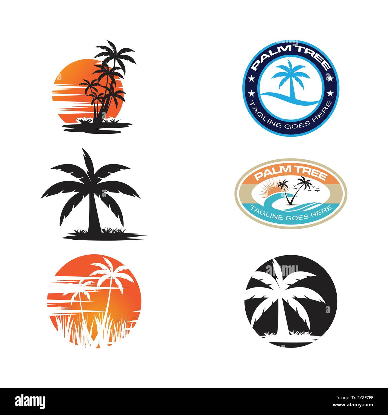Palm Tree Beach Silhouette for Hotel Restaurant Vacation Holiday Travel ...