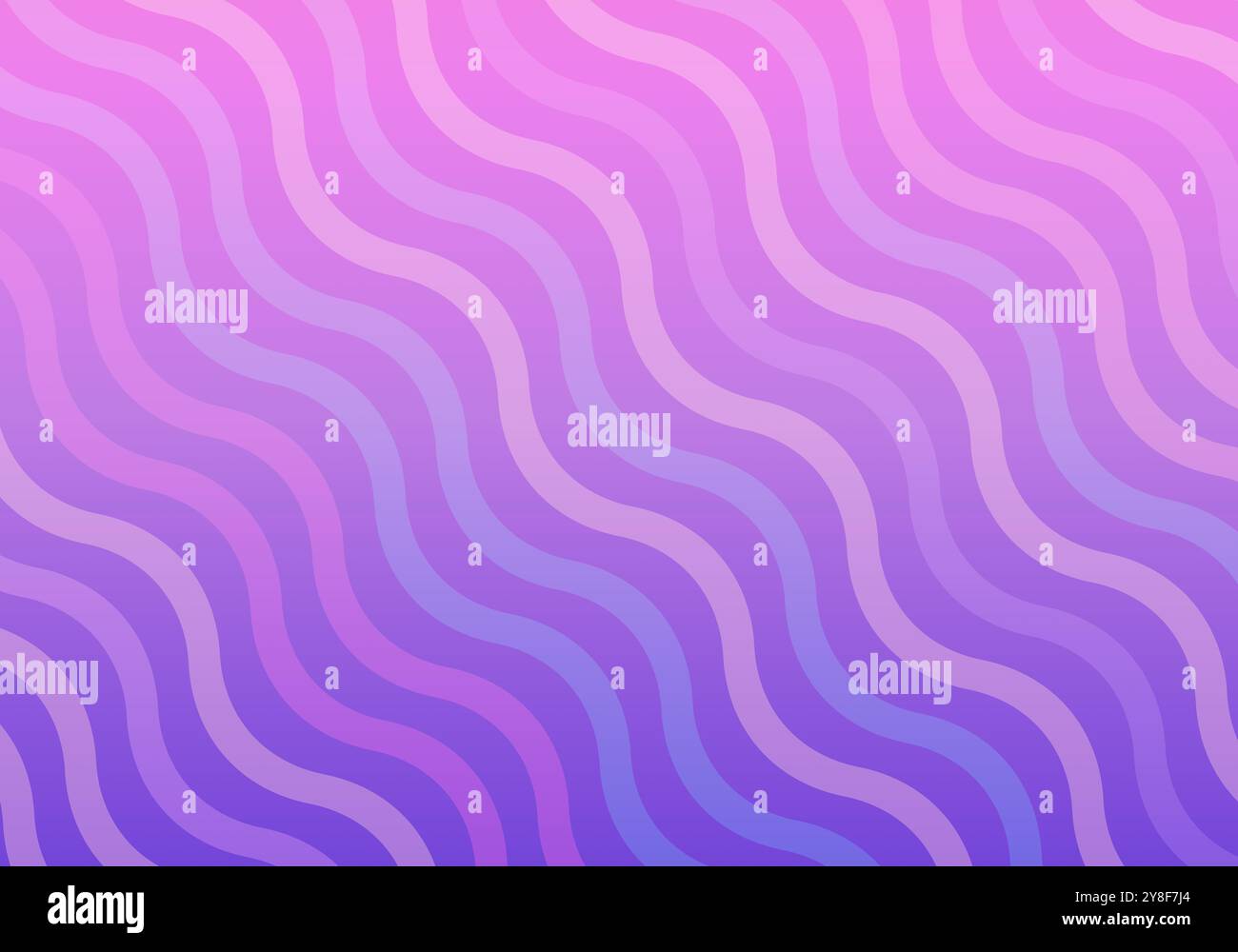 Abstract illustration of wavy lines in seamless pattern against purple ...