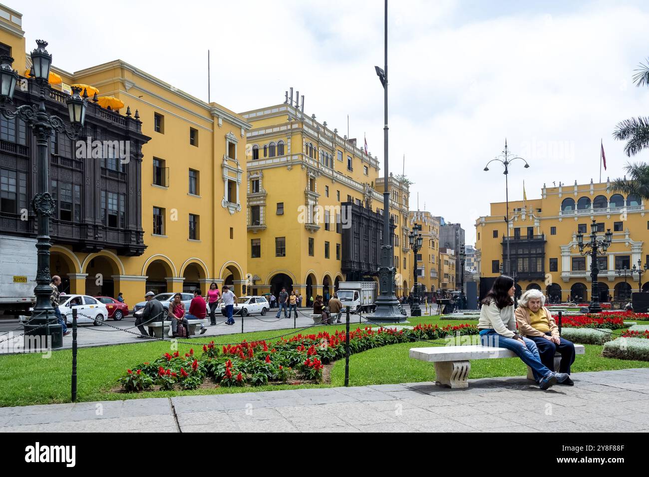 Architectural detail of the historic buildings surrounding Plaza Mayor ...
