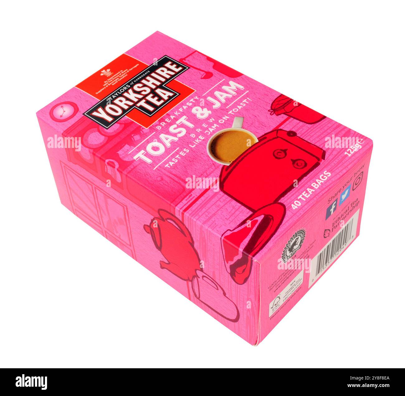 Yorkshire tea toast and jam flavoured tea bags in a 125g box containing ...
