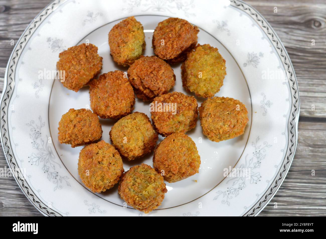 Fried chickpeas Falafel, a deep-fried ball or patty-shaped fritter of ...