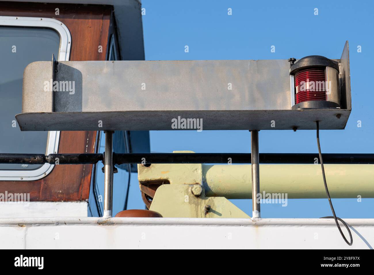 red port navigation light aboard a ship Stock Photo - Alamy
