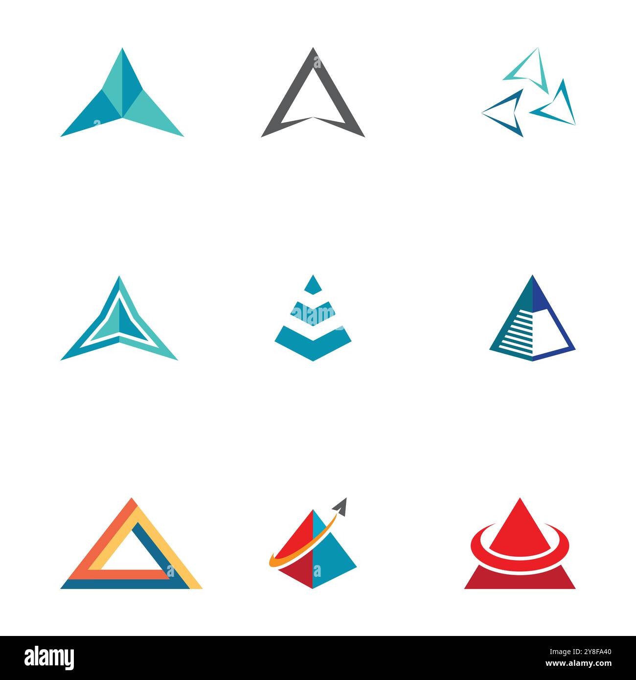 Futuristic Triangle Chain logo design inspiration Stock Vector Image ...