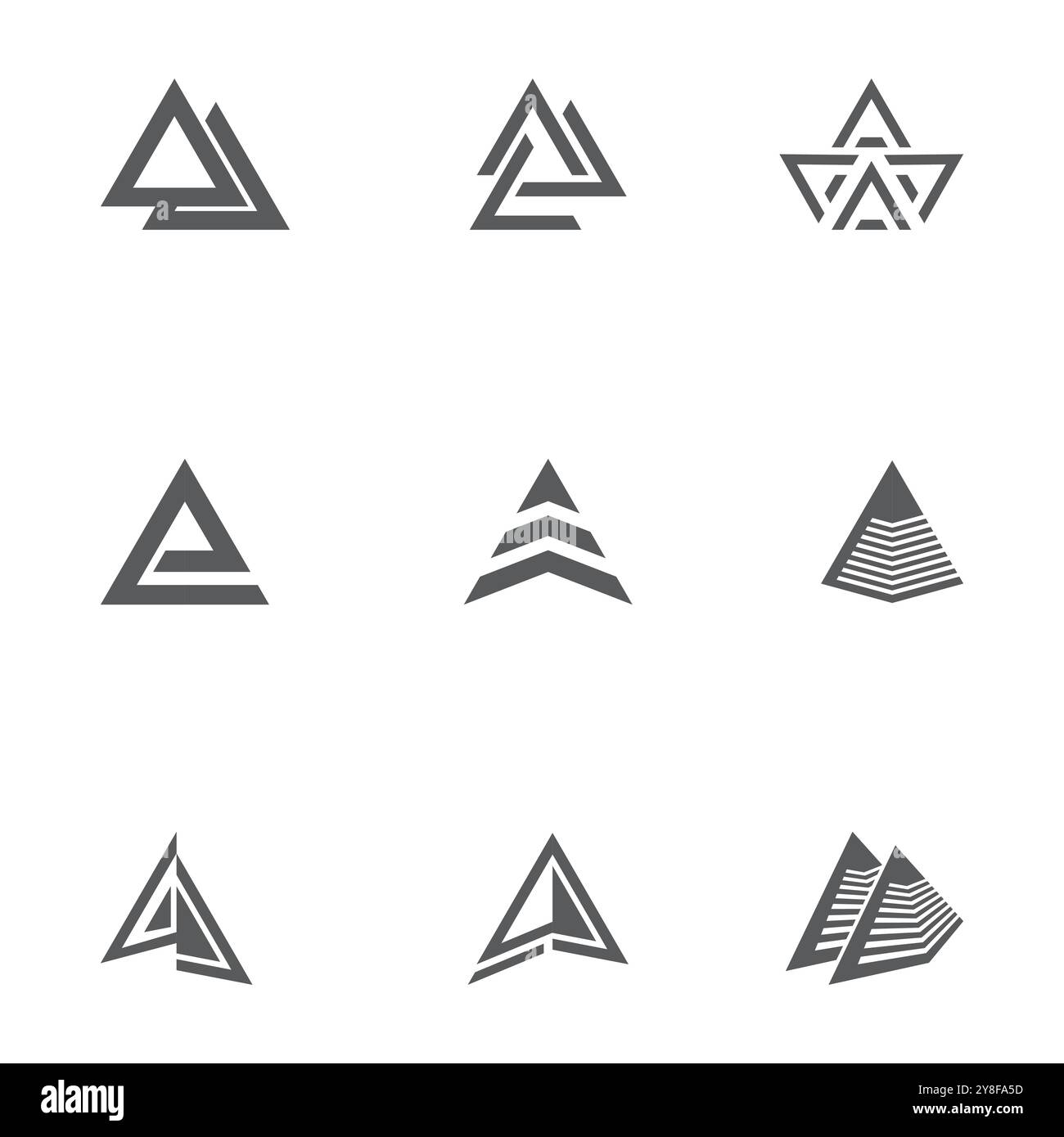 Futuristic Triangle Chain logo design inspiration Stock Vector Image ...