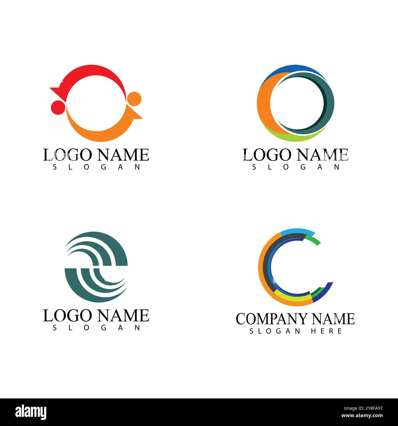 Circle vector flat design template Stock Vector Image & Art - Alamy