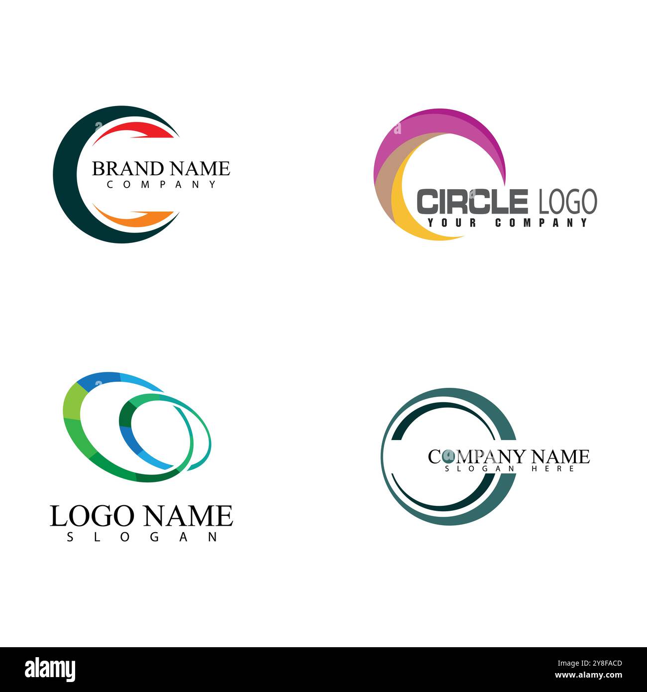 Circle vector flat design template Stock Vector Image & Art - Alamy