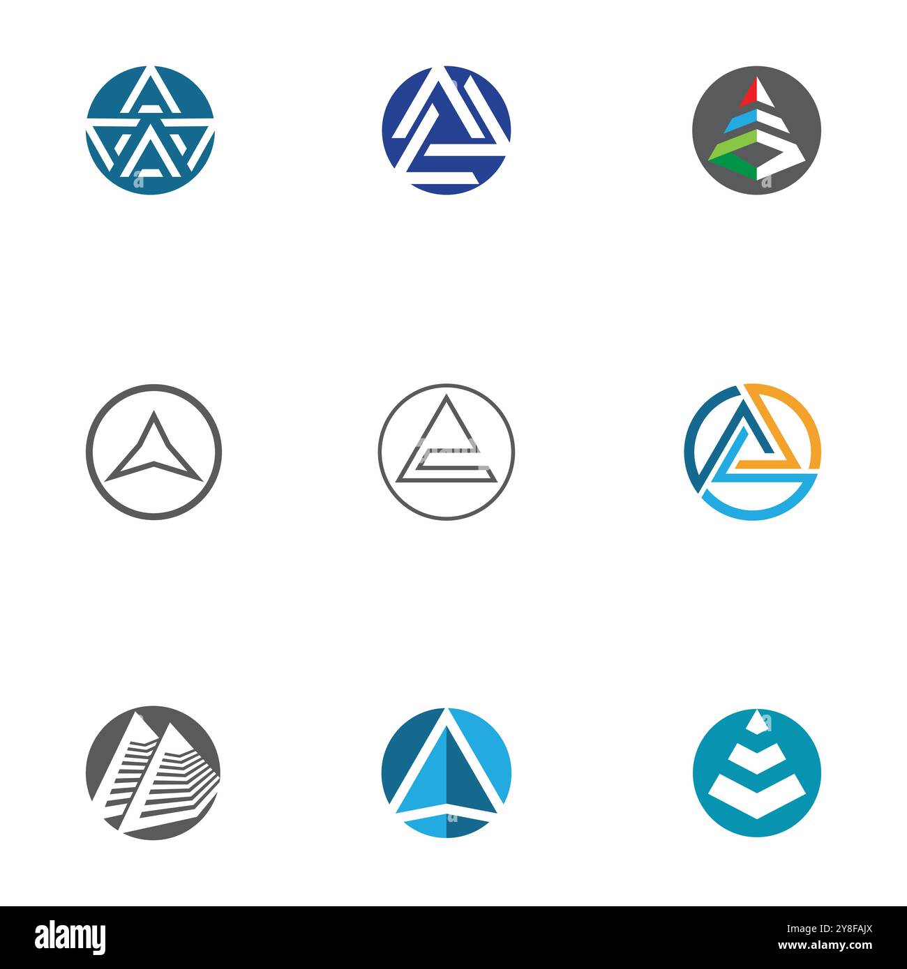 Futuristic Triangle Chain logo design inspiration Stock Vector Image ...
