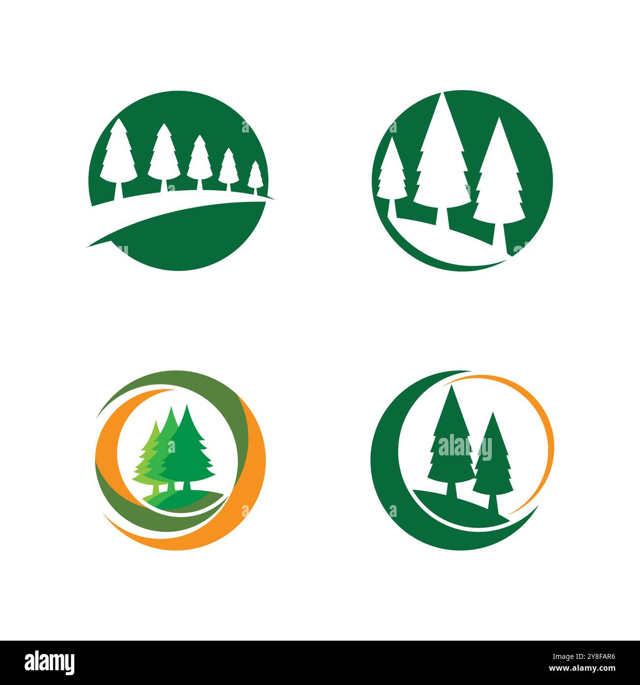 Pine tree illustration vector Cut Out Stock Images & Pictures - Alamy