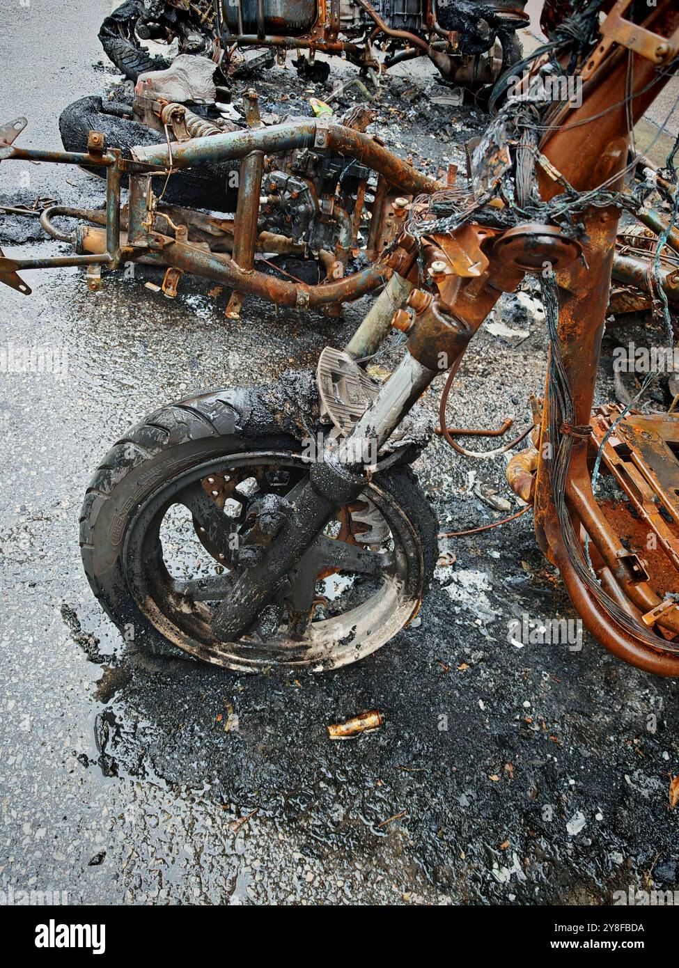 a motorcycle crash or motorcycle accident, dangers in road traffic ...