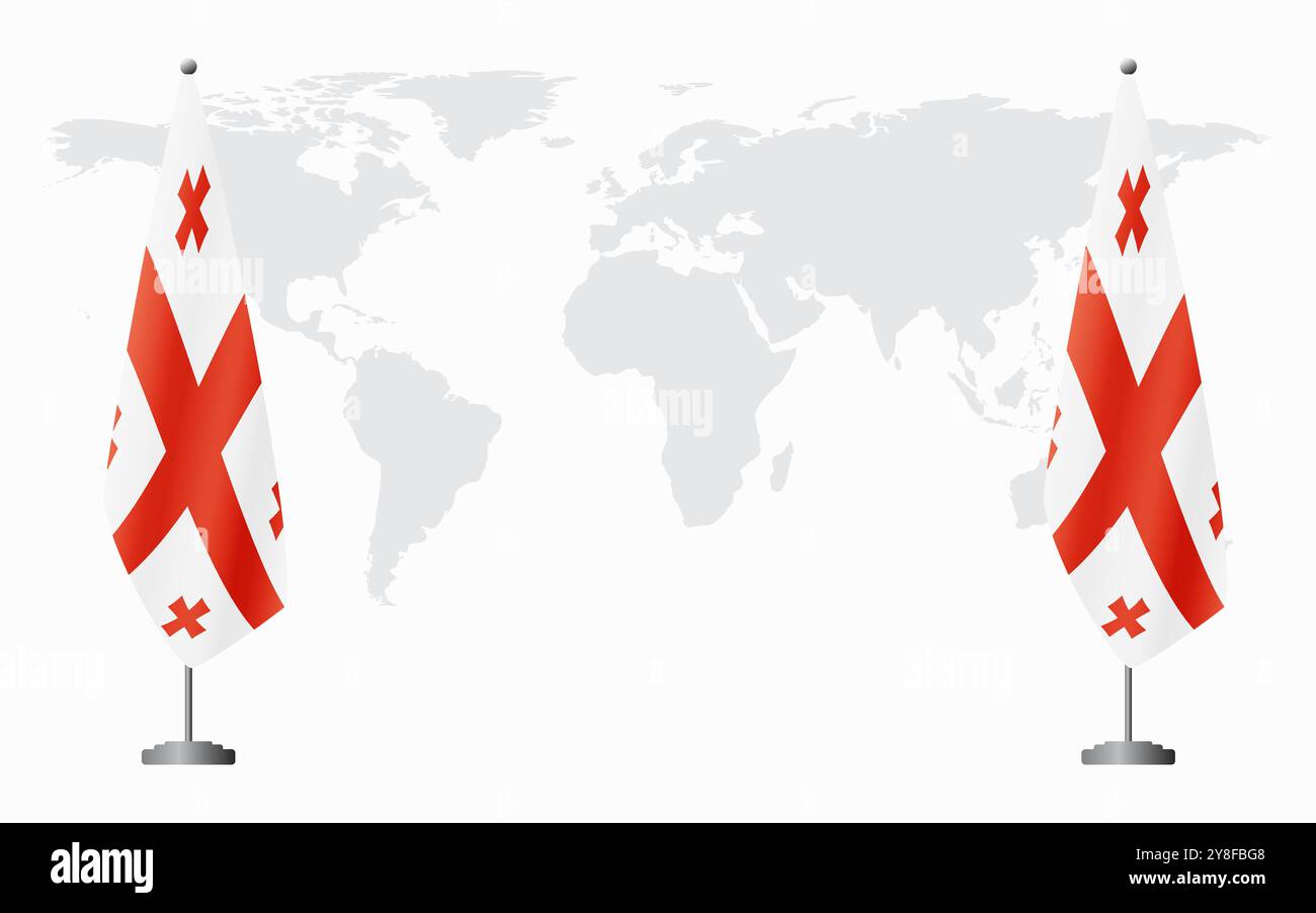 Georgia and Georgia flags for official meeting against background of ...