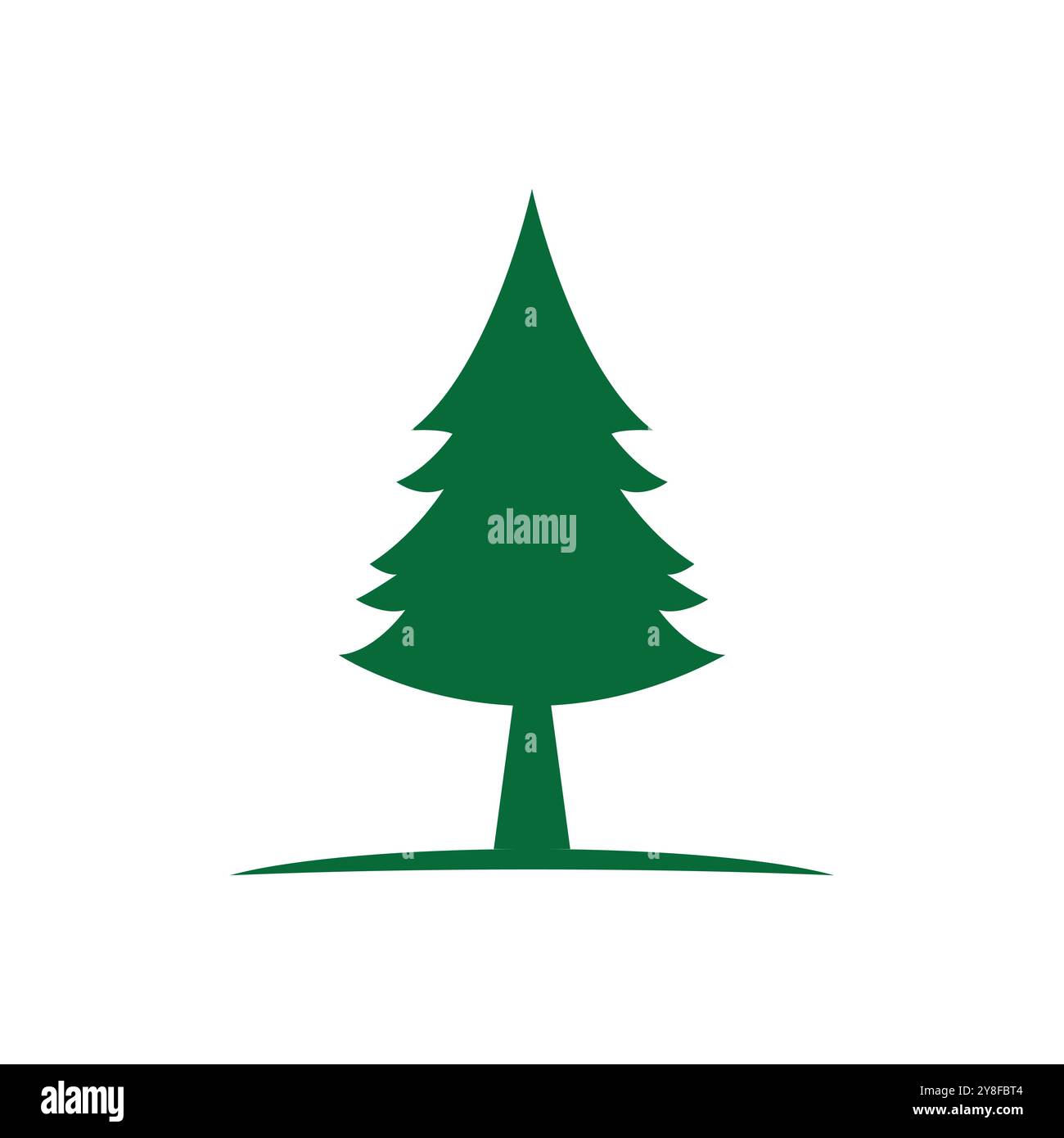 Pine tree illustration vector flat design template Stock Vector Image ...