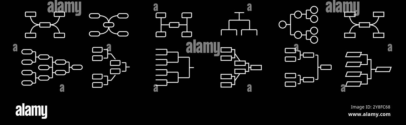 White tournament chart structure in minimalistic style. Sport ...