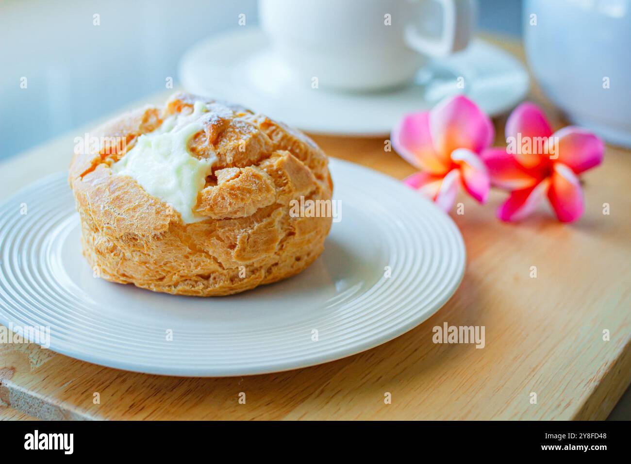 Delicious choux cream at restaurant in bangkok Stock Photo - Alamy