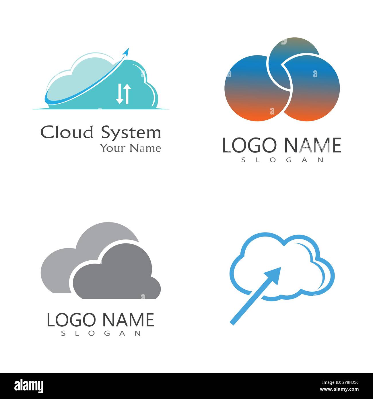 Cloud illustration logo vector flat design Stock Vector Image & Art - Alamy