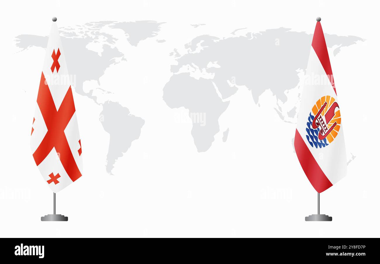 Georgia and French Polynesia flags for official meeting against ...