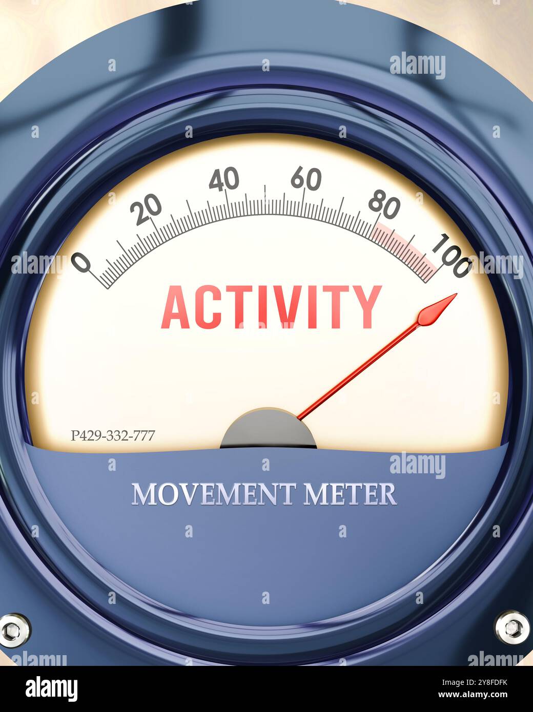 Activity and Movement Meter that is hitting a full scale, showing a ...