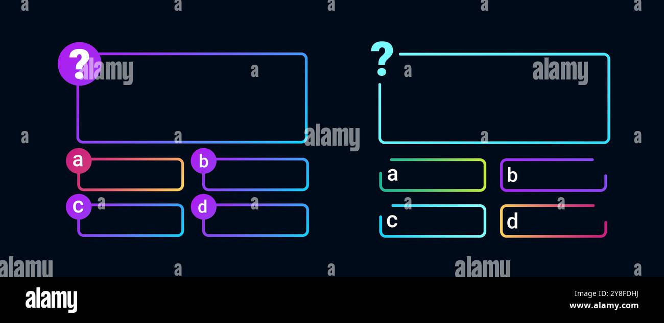 Question frame for quiz game in colorful style with gradient Stock ...