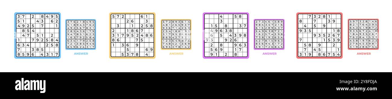 Sudoku boar intellectual game with numbers. Education game for brain ...