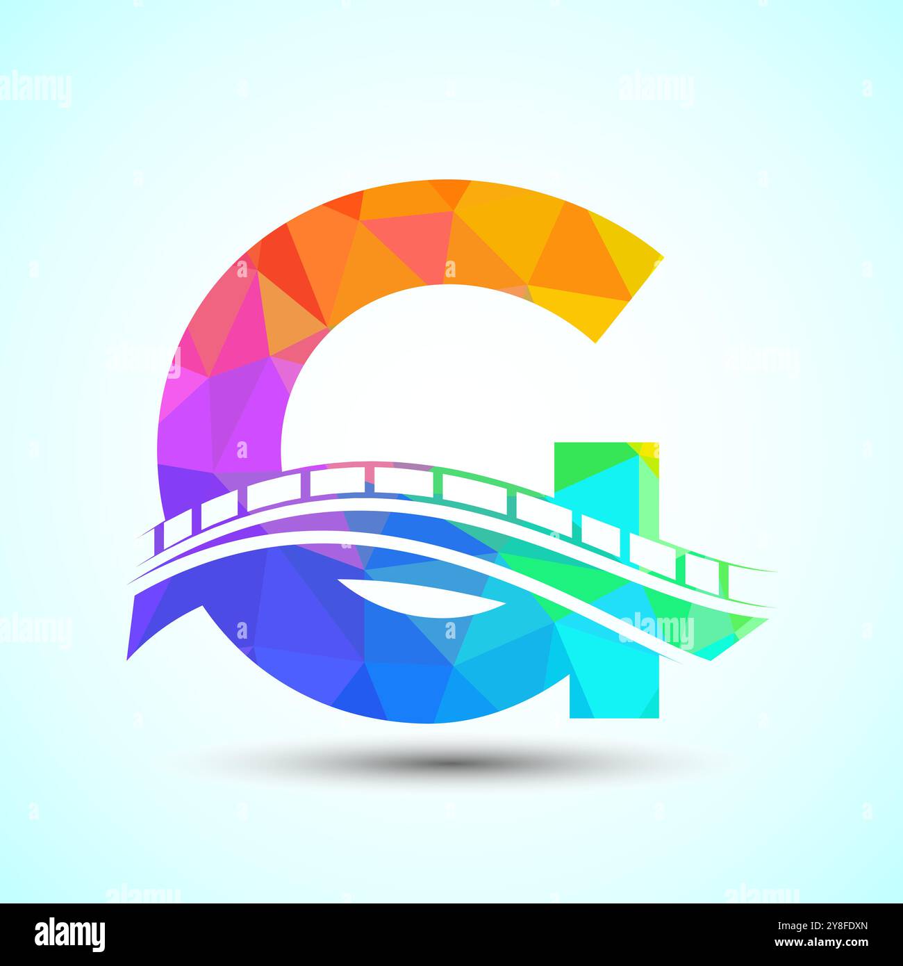 Initial alphabet with bridge sign. Abstract bridge logo design template ...