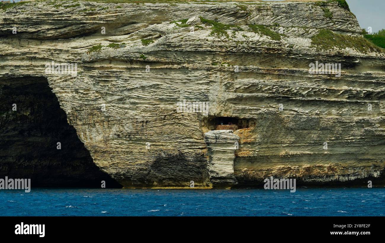The spectacular cliffs of Bonifacio in southern Corsica. France Stock ...