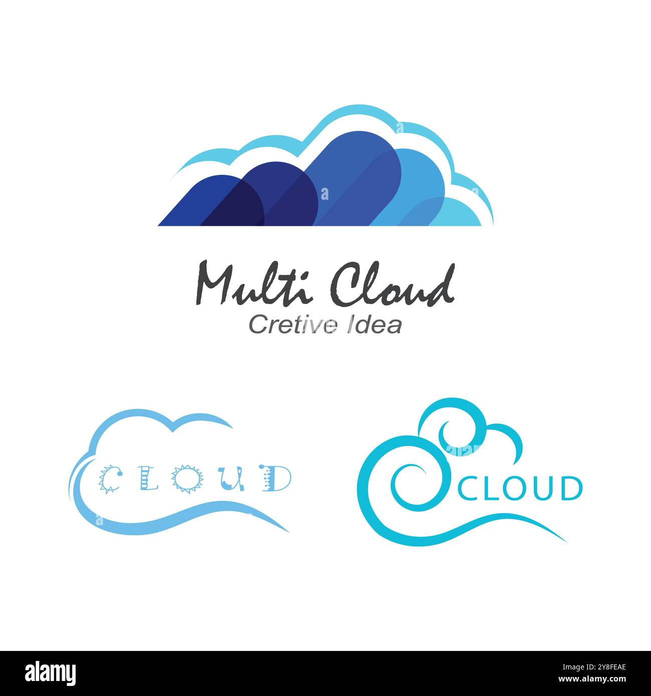 Simple cloud logo vector hi-res stock photography and images - Alamy