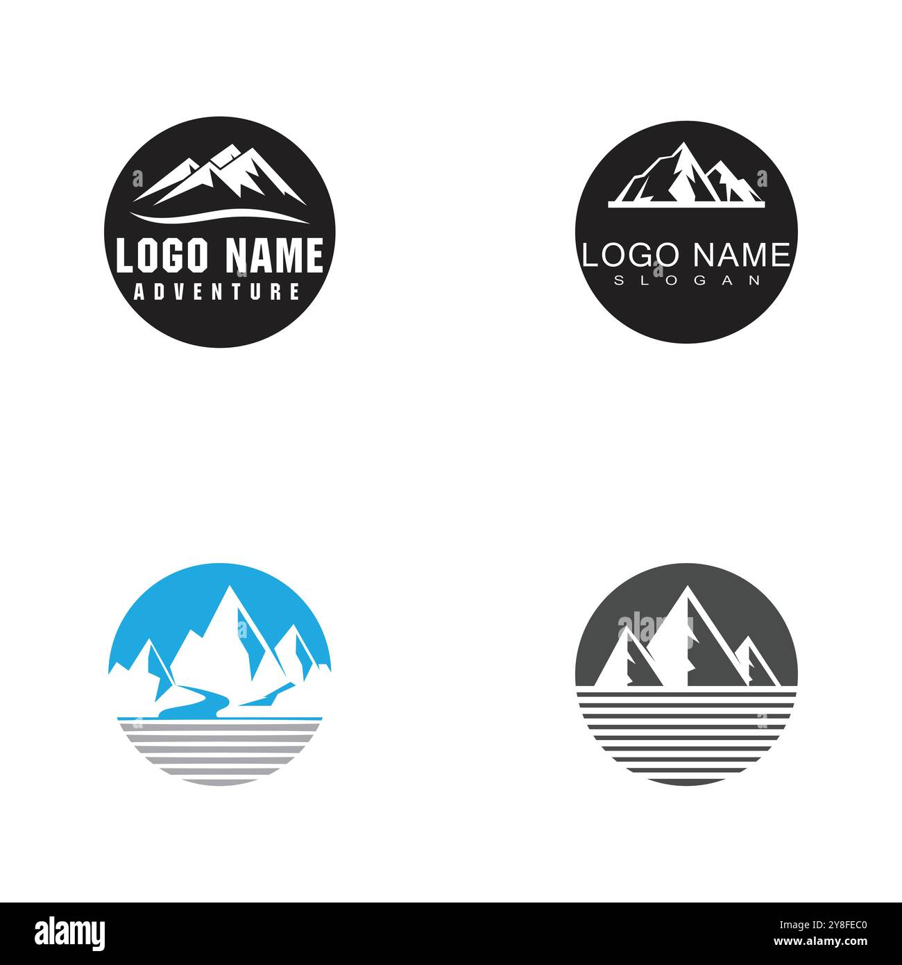 Minimalist mountain landscape background Cut Out Stock Images ...